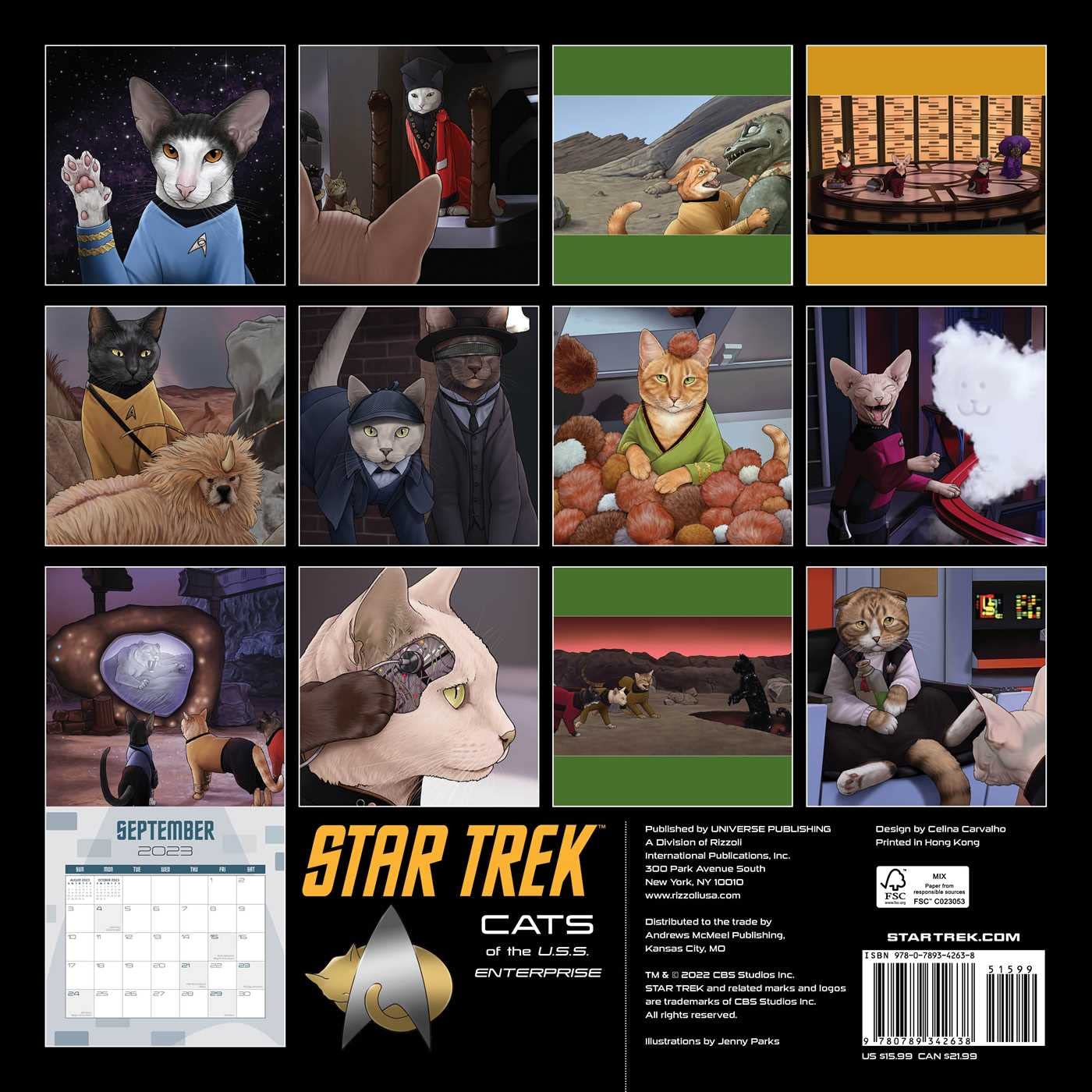 Star Trek: Cats of the U.S.S. Enterprise - 2023 Wall Calendar by Cbs ...