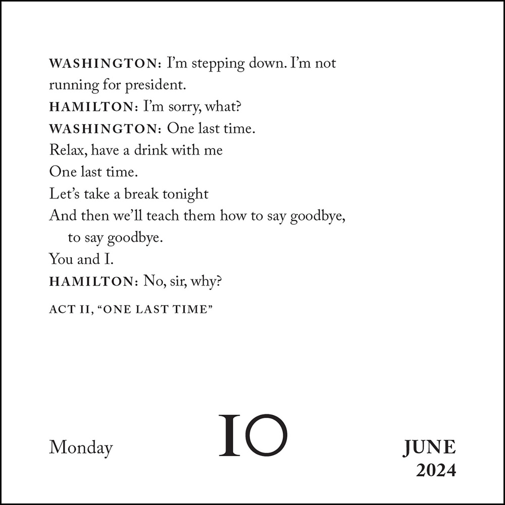 Hamilton - 2024 Daily Desk Calendar, An American Musical by Andrews ...