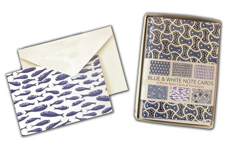 Blue & White Note Cards, 6 Blank Note Cards & Envelopes by Tuttle ...