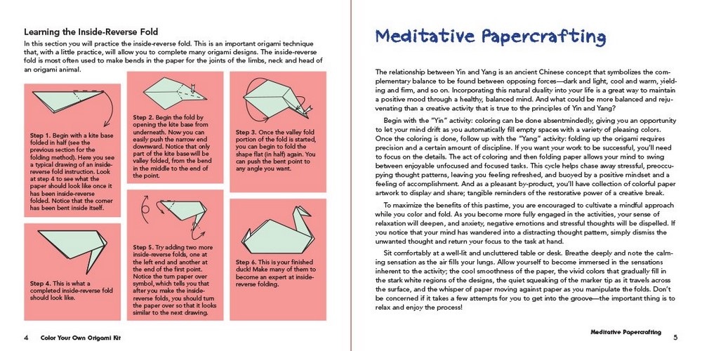 Color Your Own Origami Kit, Creative, Colorful, Relaxing Fun: 7 Fine ...