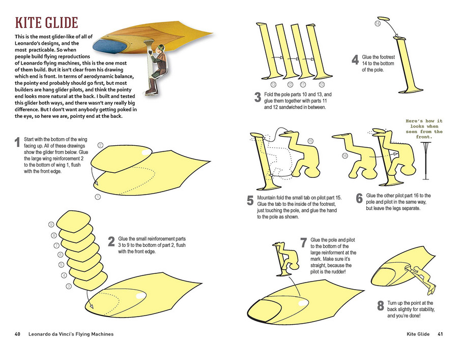 Leonardo da Vinci's Flying Machines Kit, Paper Airplanes Based on the ...