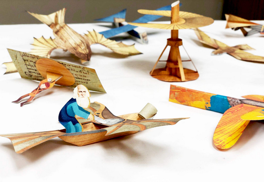 Leonardo da Vinci's Flying Machines Kit, Paper Airplanes Based on the ...