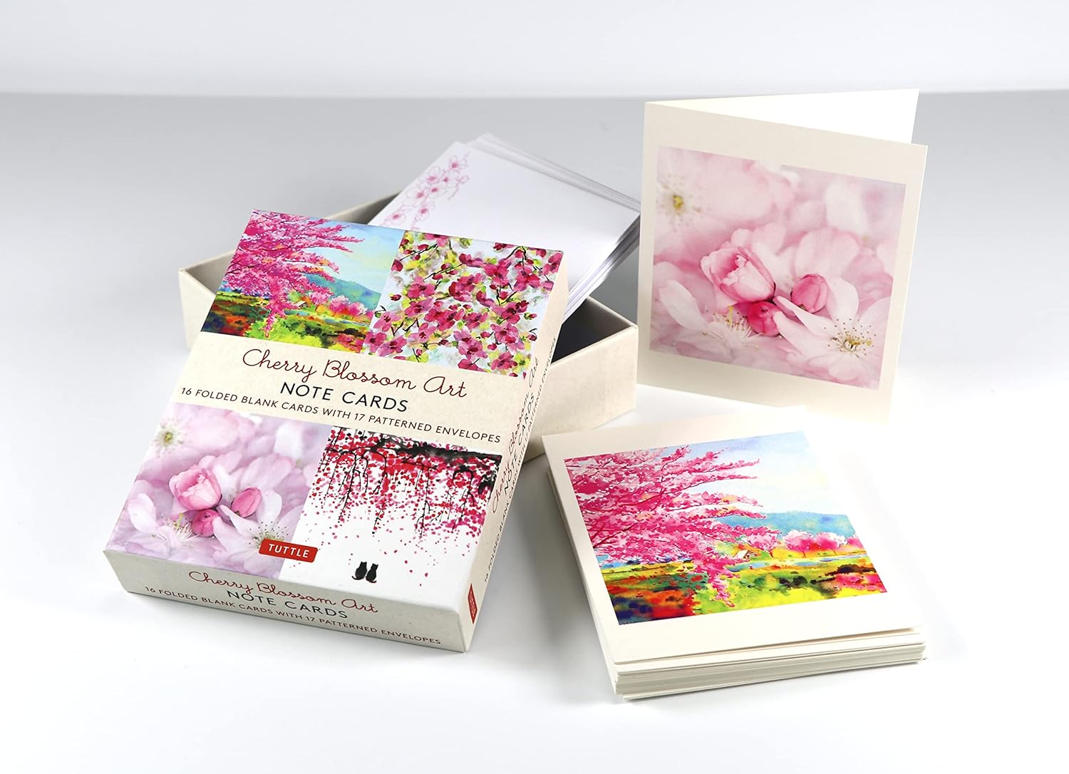 Cherry Blossom Art 16 Note Cards, 16 Different Blank Cards with ...