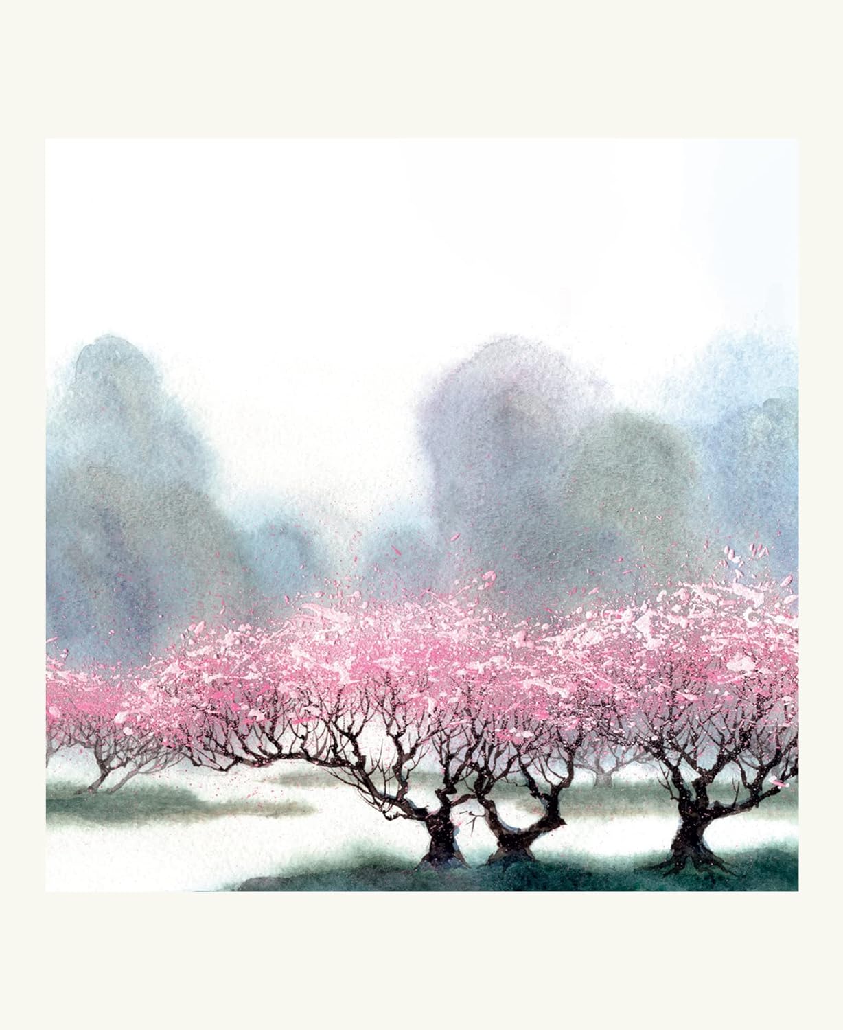 Cherry Blossom Art 16 Note Cards, 16 Different Blank Cards with ...