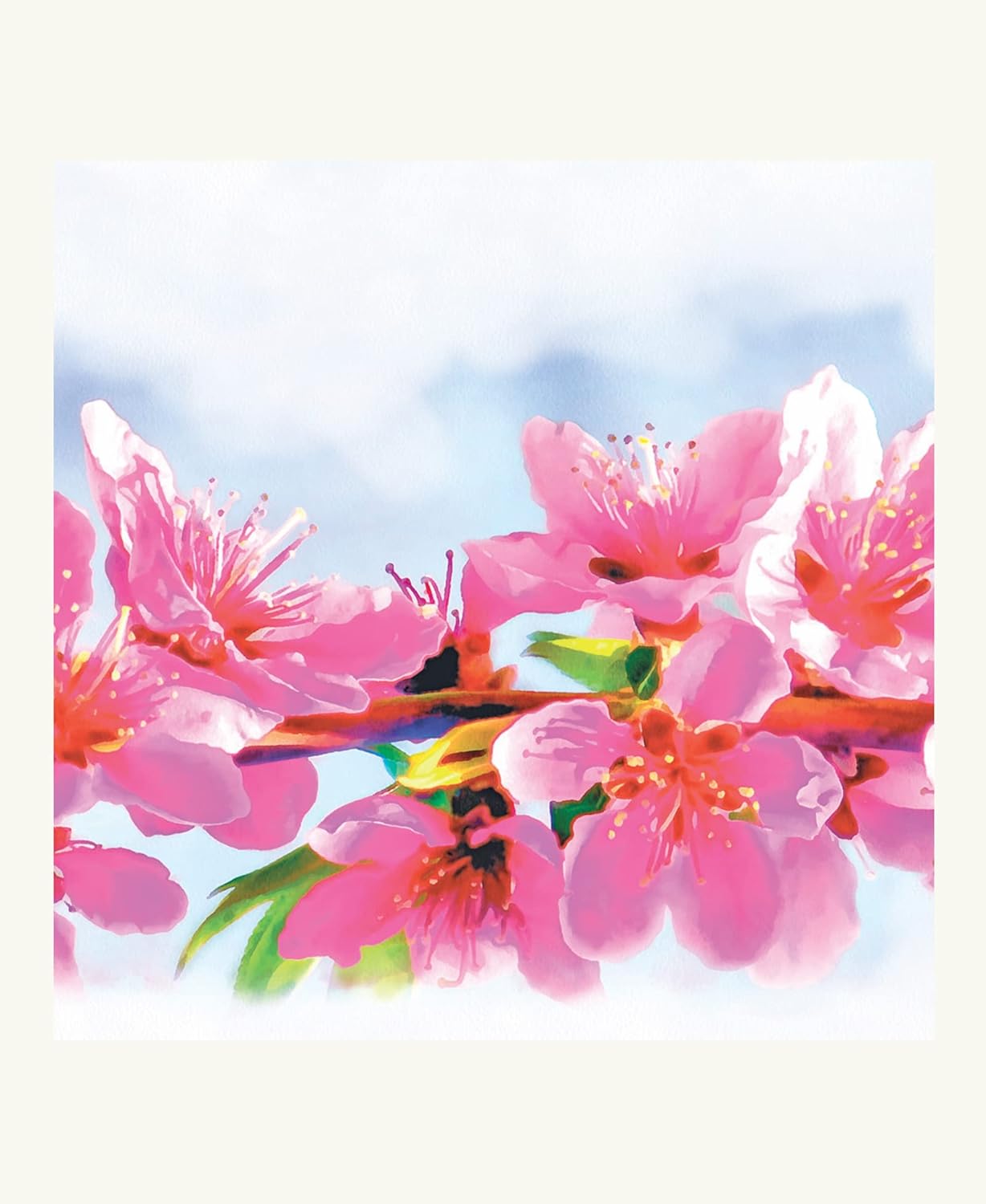 Cherry Blossom Art 16 Note Cards, 16 Different Blank Cards with ...