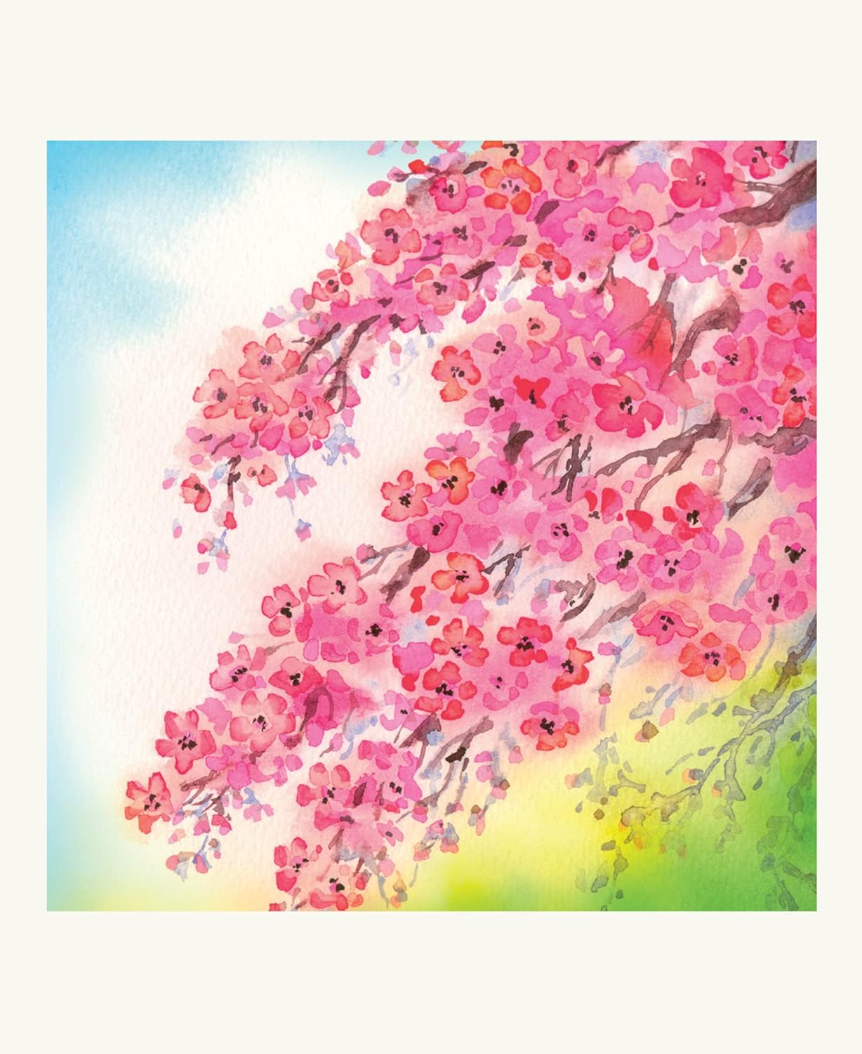 Cherry Blossom Art 16 Note Cards, 16 Different Blank Cards with ...