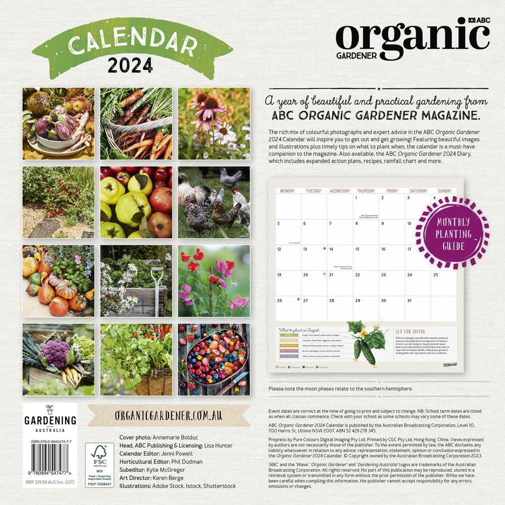 ABC Organic Gardener 2024 Calendar by ABC | 9780994547477 | Booktopia