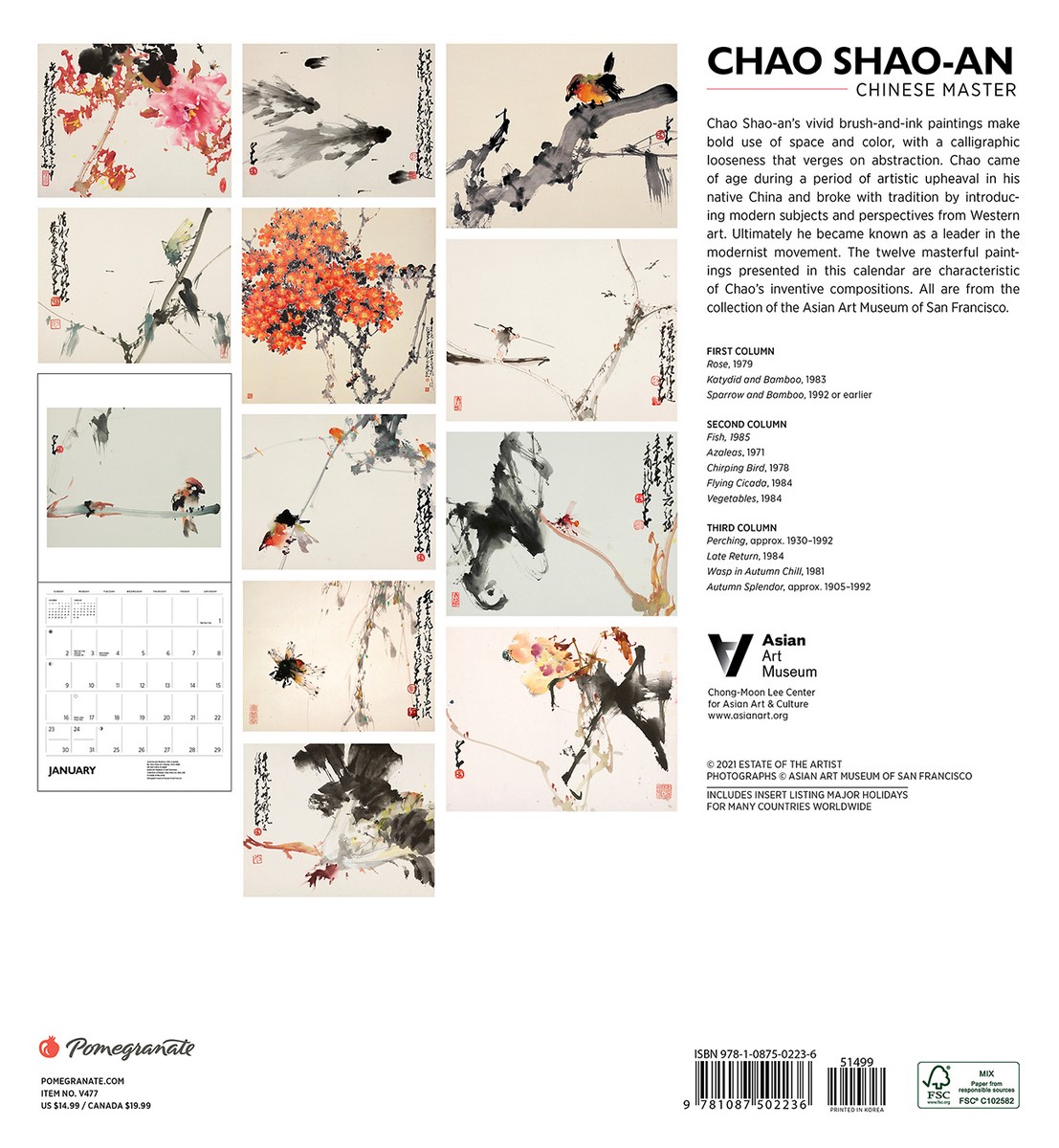 Chao Shao-an Chinese Master - 2022 Wall Calendar by Pomegranate ...