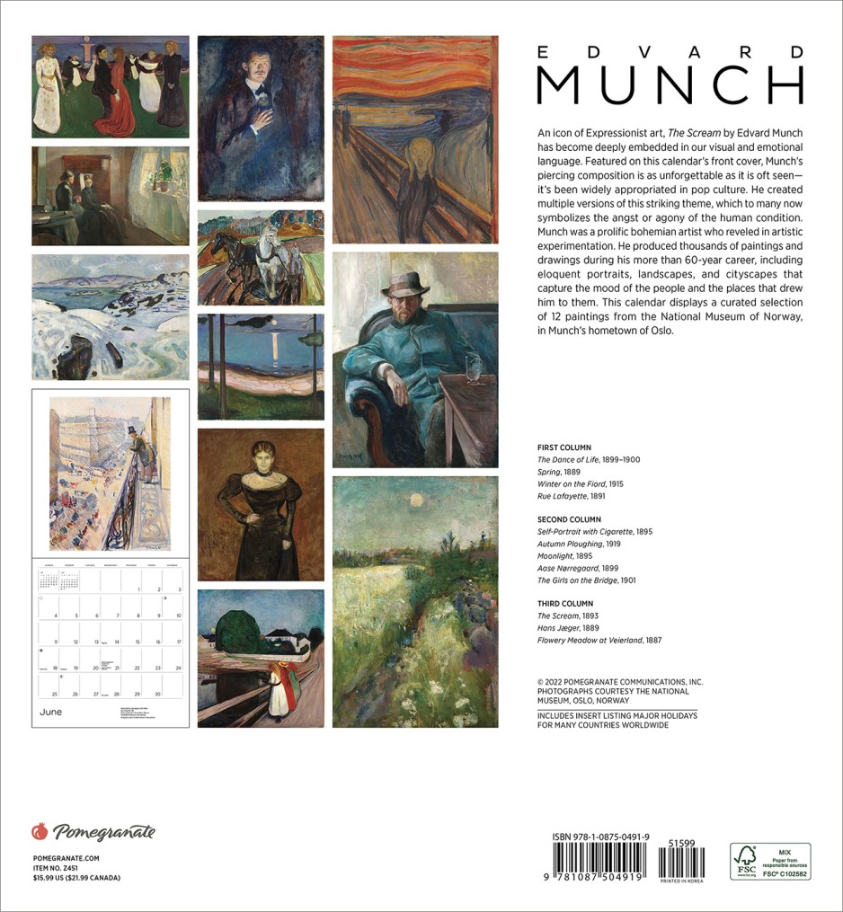 Edvard Munch - 2023 Wall Calendar by Edvard Munch | 9781087504919 ...
