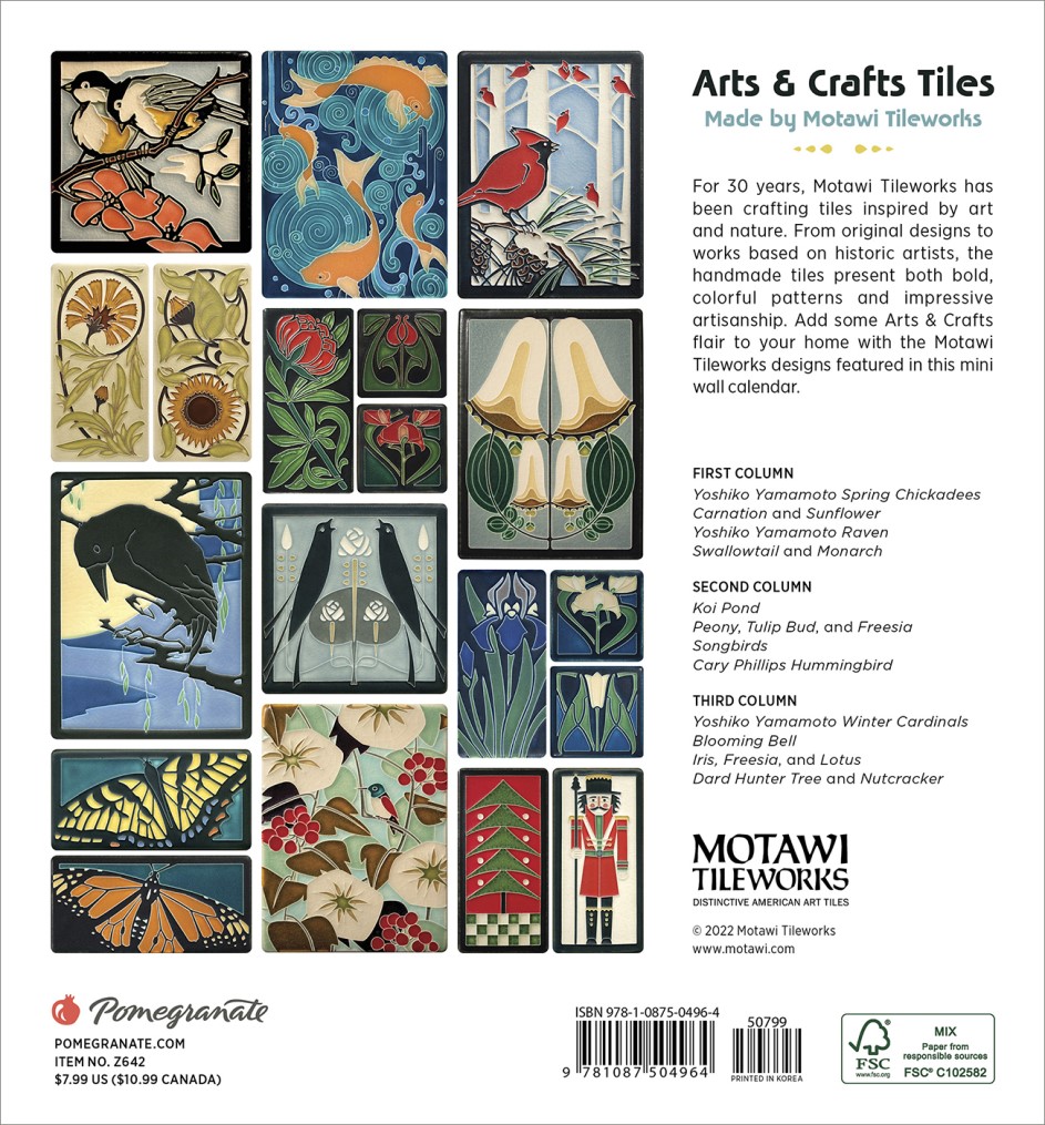 Arts & Crafts Tiles: Made by Motawi Tileworks - 2023 Mini Wall Calendar ...