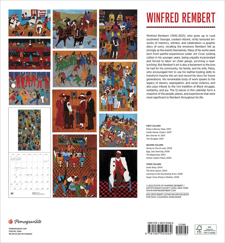 Winfred Rembert - 2023 Wall Calendar by Pomegranate | 9781087505060 ...