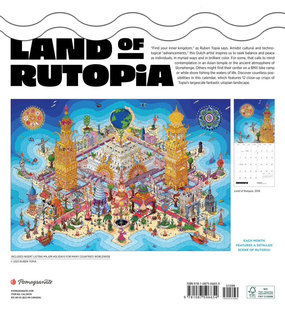 Land of Rutopia - 2024 Wall Calendar by Pomegranate | 9781087506654 ...