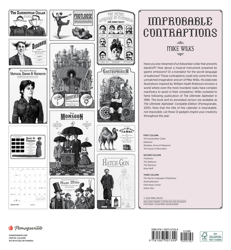Mike Wilks: Improbable Contraptions - 2024 Wall Calendar by Pomegranate ...