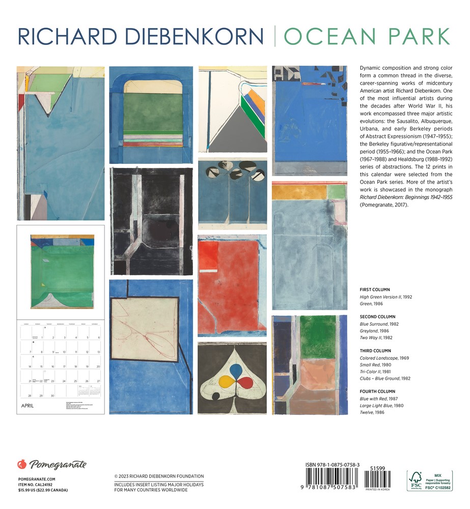 Richard Diebenkorn: Ocean Park - 2024 Wall Calendar by Pomegranate ...