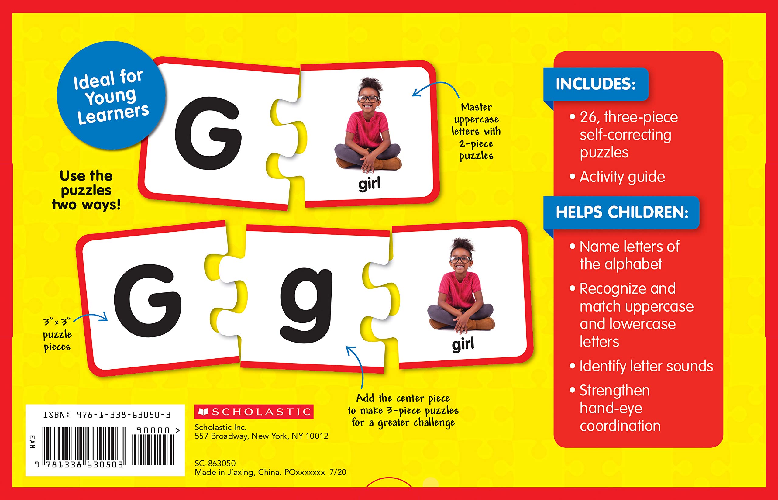 First Learning Puzzles : Alphabet, 26 3-Piece Puzzles & Activity Guide ...