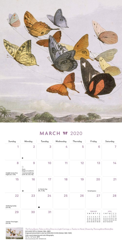 Butterflies - 2020 Mini Wall Calendar by Metropolitan Museum of Art ...
