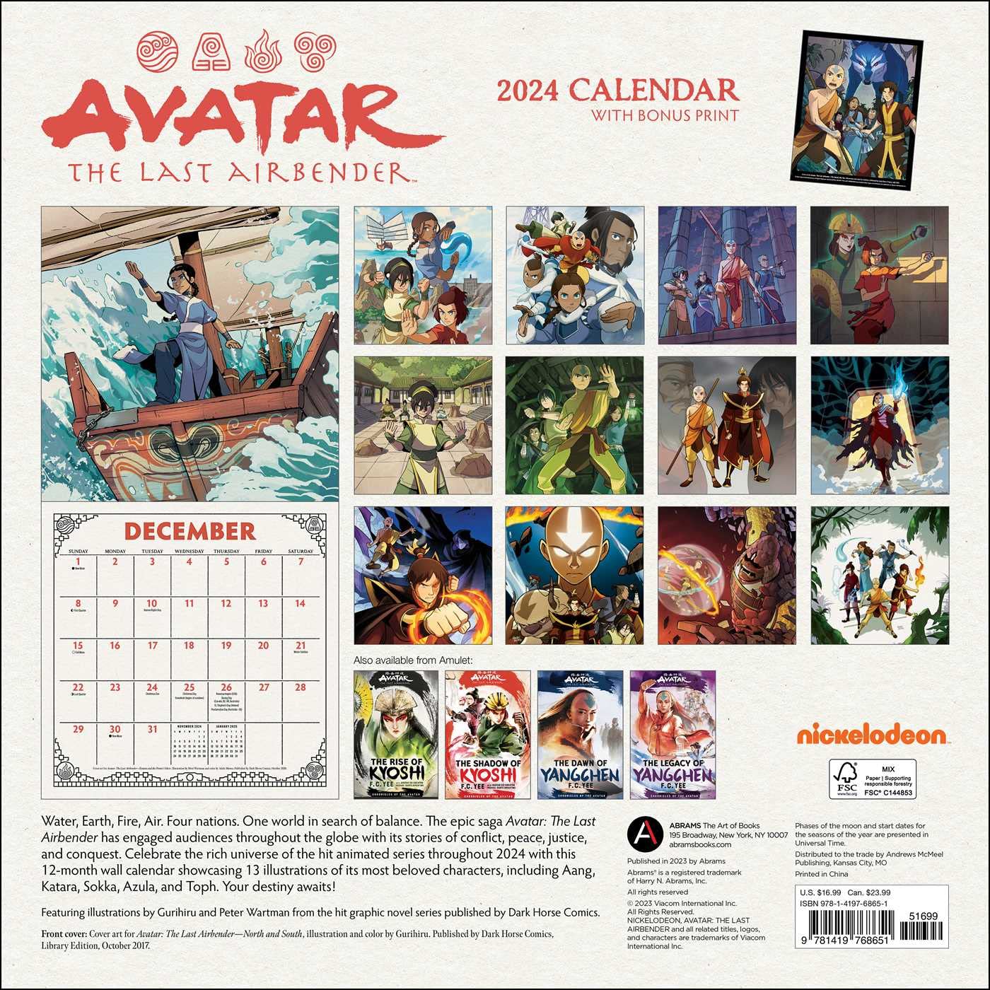 Avatar: The Last Airbender - 2024 Wall Calendar (Collector's Edition ...