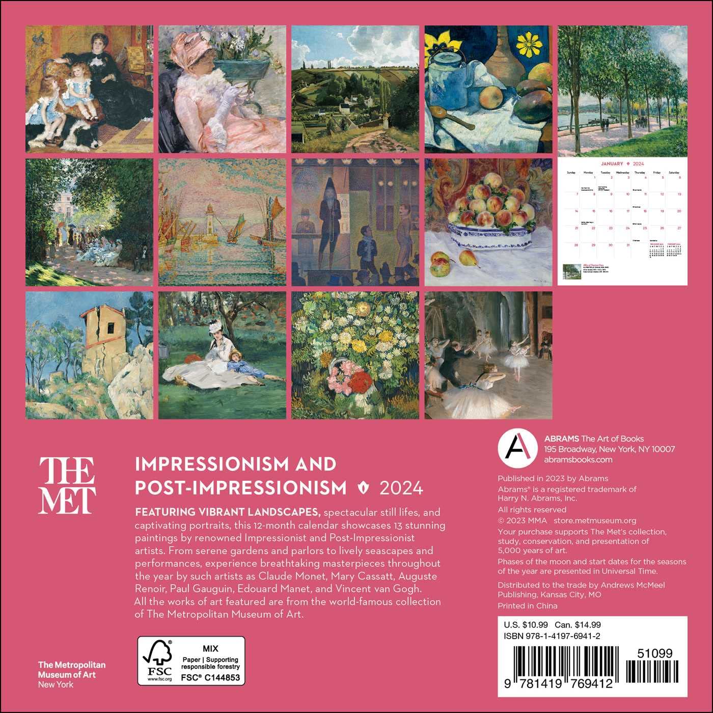 Impressionism and Post-Impressionism - 2024 Mini Wall Calendar by The ...