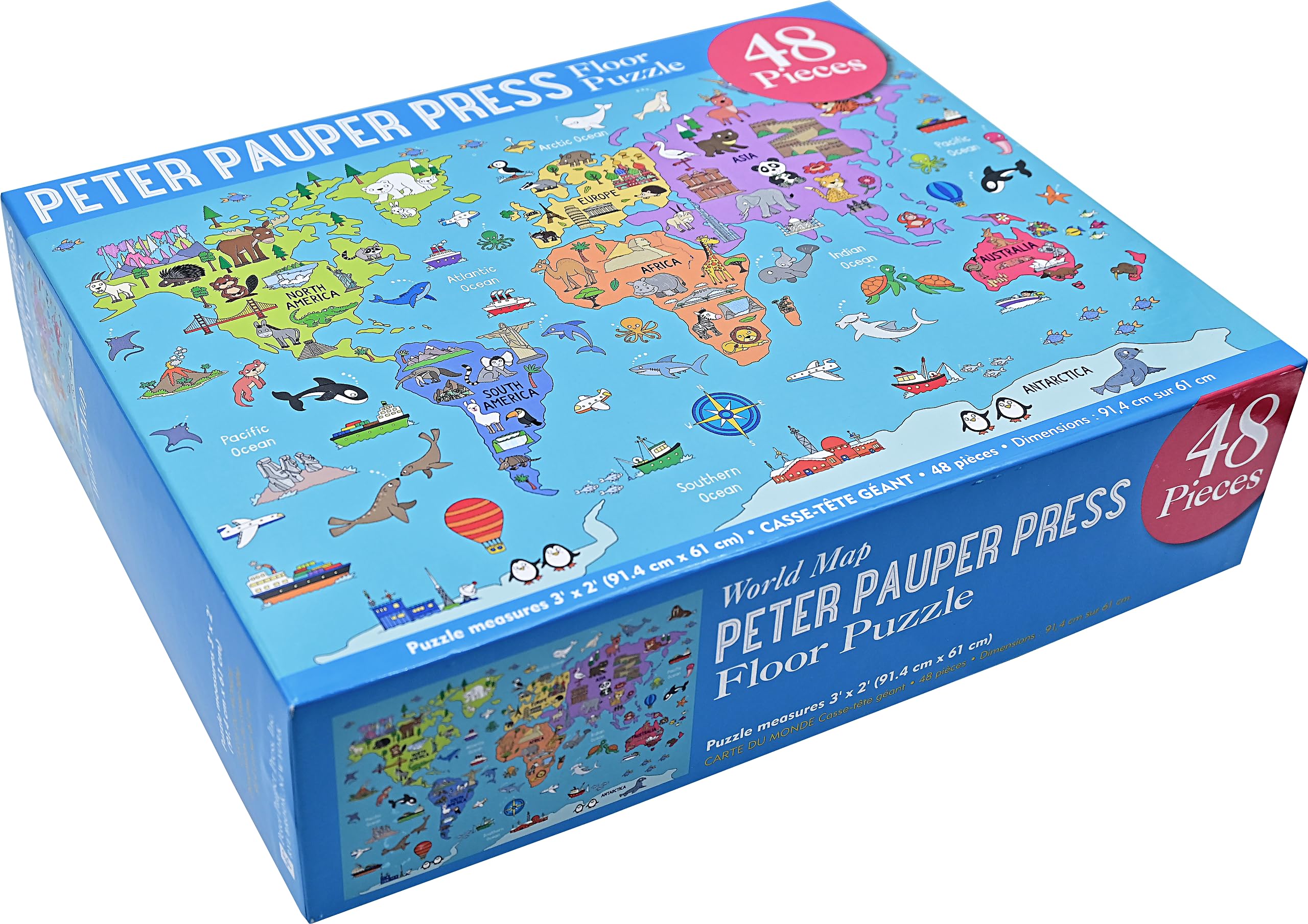 World Map - Floor Puzzle, 48-Piece Jigsaw Puzzle by Peter Pauper Press ...