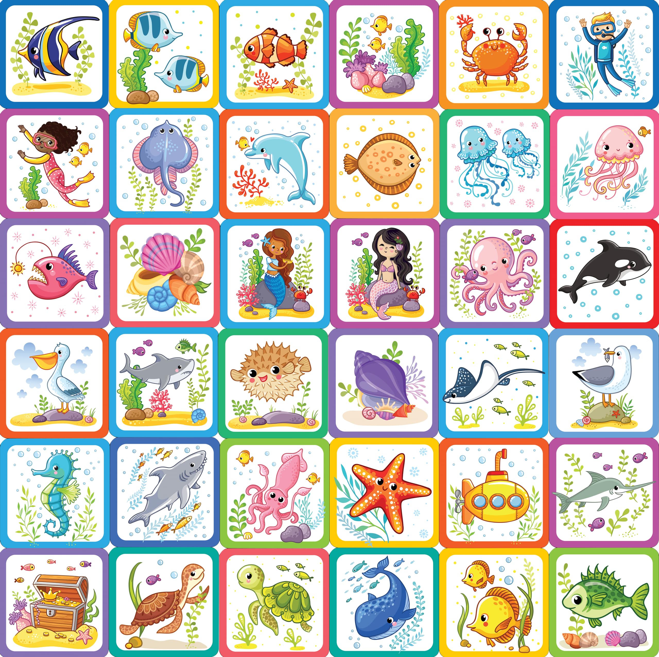Under the Sea Memory Match Game (Set of 72 Cards) by Peter Pauper Press ...