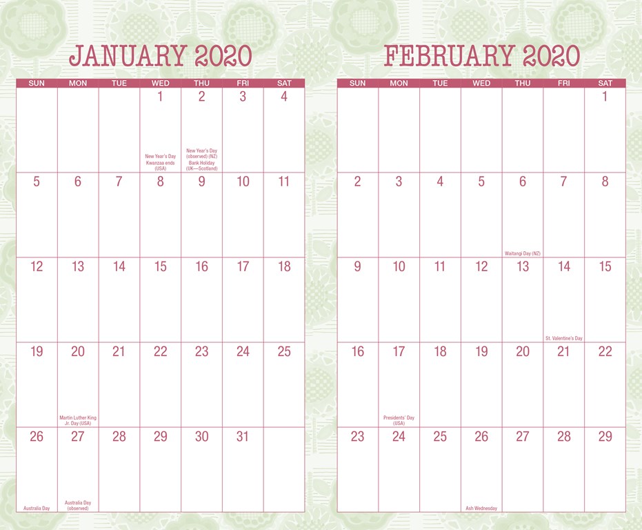 Posh : Flower Power - 2020 Diary, 2019-2020 Monthly/Weekly Planning ...