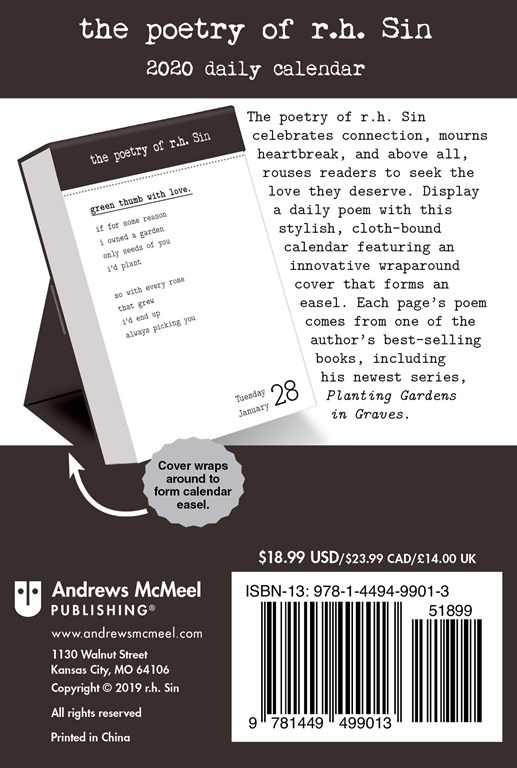Poetry of r.h. Sin - 2020 Deluxe Daily Desk Calendar by R H Sin ...