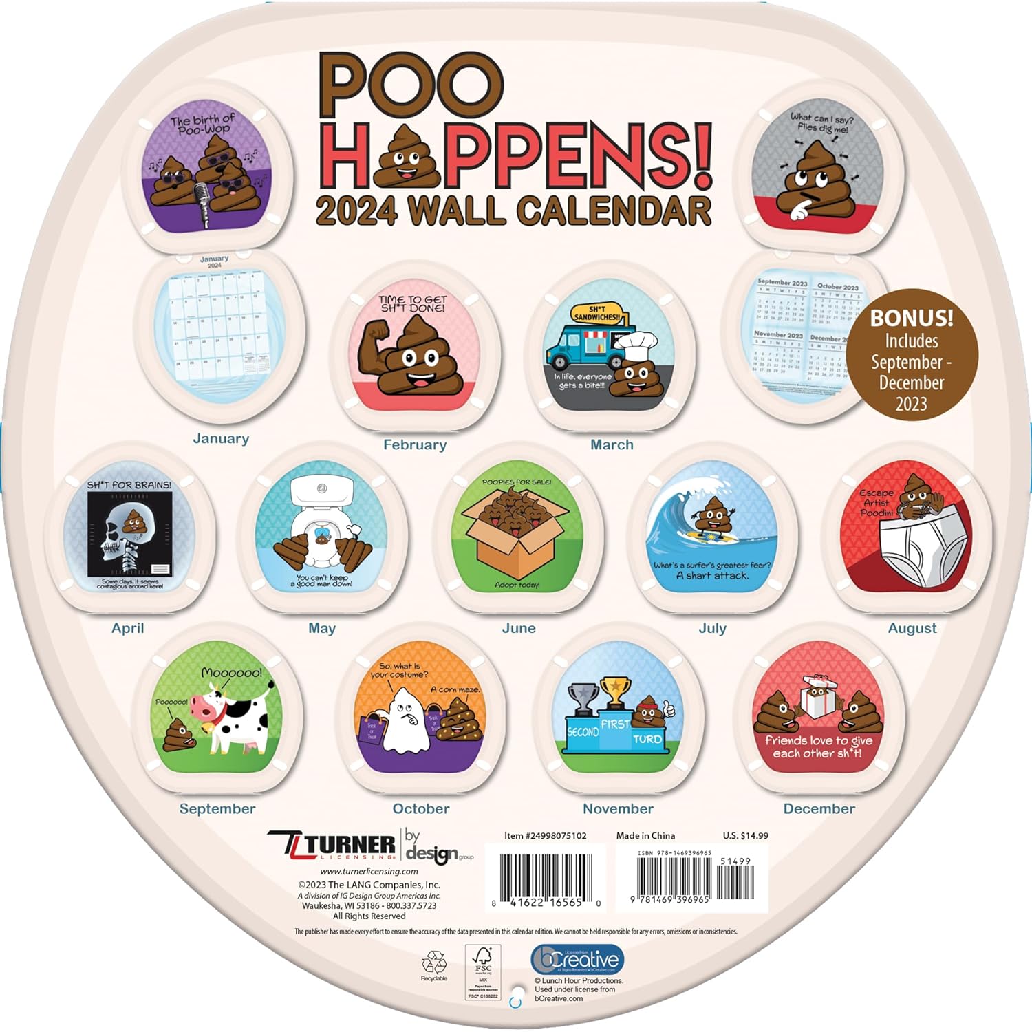 Poo Happens - 2024 Die-Cut Wall Calendar by Turner Licensing ...