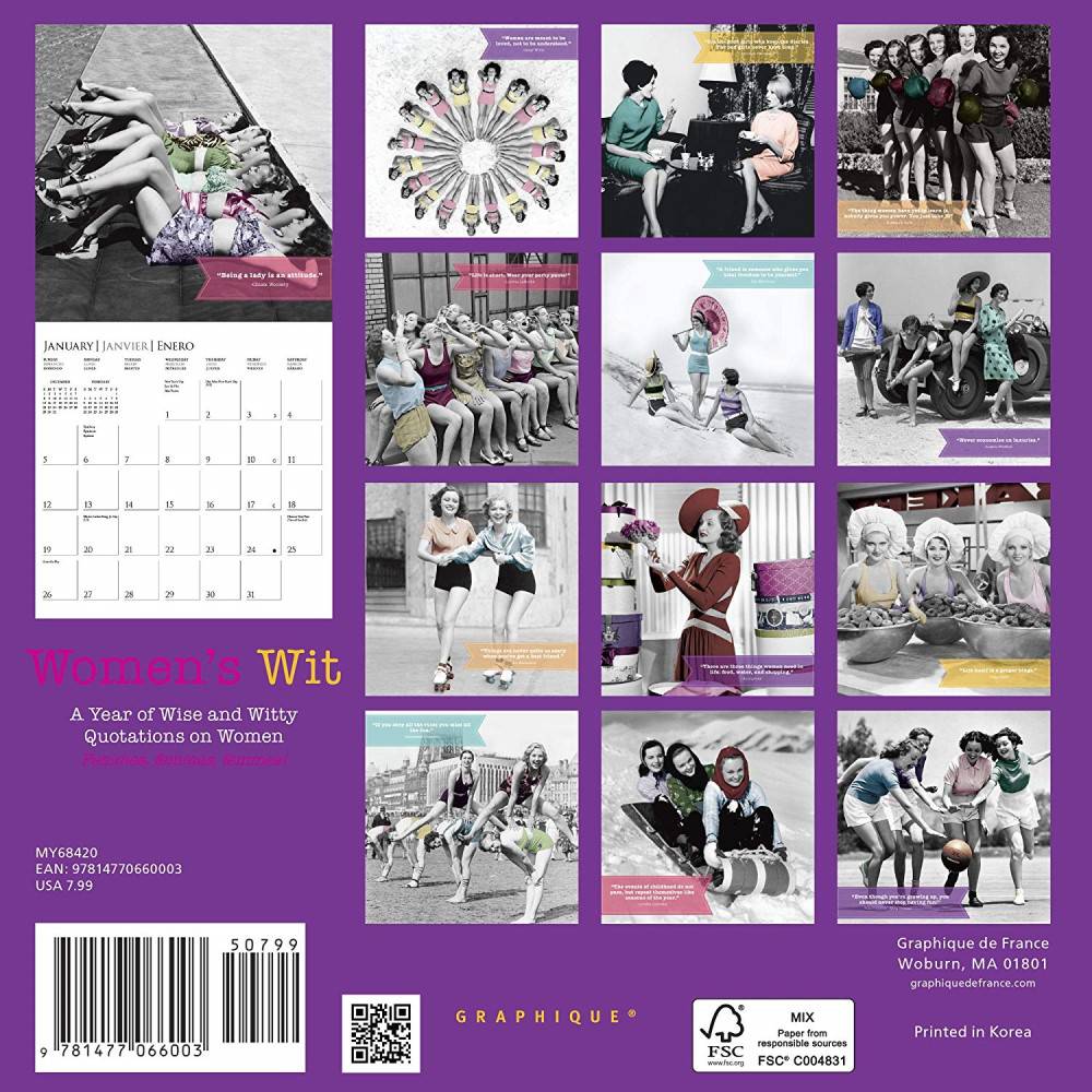 Women's Wit - 2020 Mini Wall Calendar by Graphique De France ...
