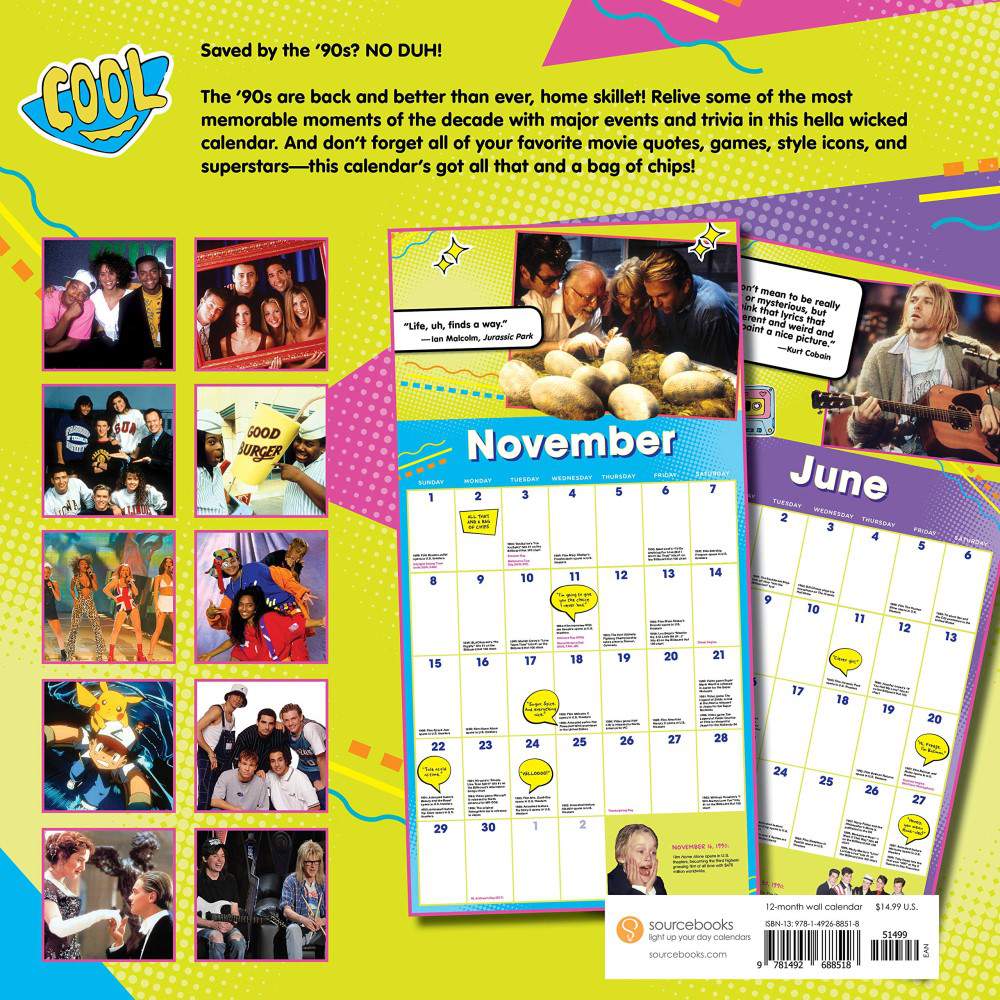 2020 The '90s Are All That Wall Calendar, All the Fashion, People, and ...