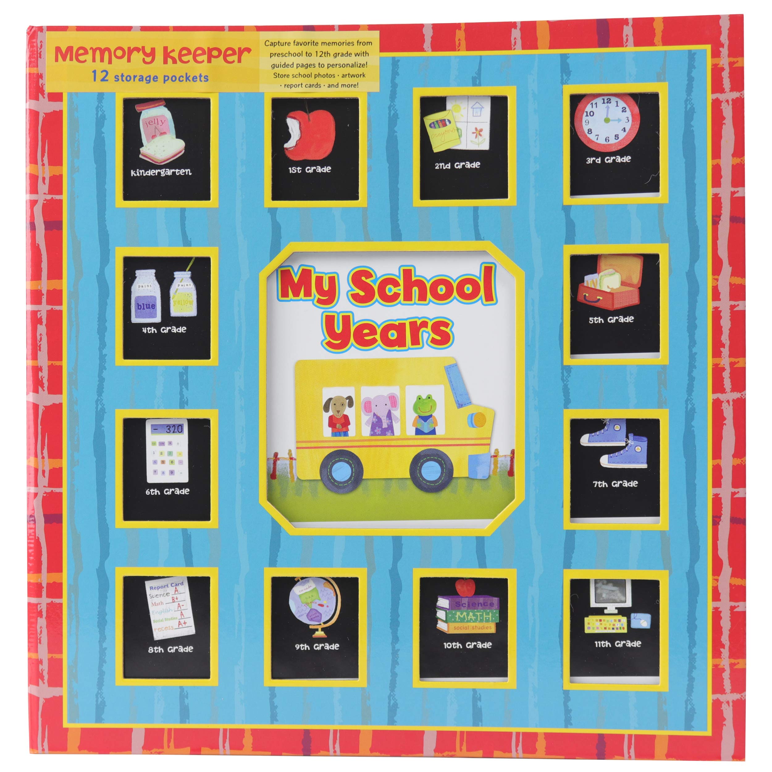 My School Years: Red and Blue Memory Keeper, with Storage Pockets ...