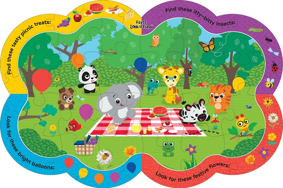 Baby Einstein 1st Look & Find Puzzle Box, 40-Piece Jigsaw Puzzle & Book ...