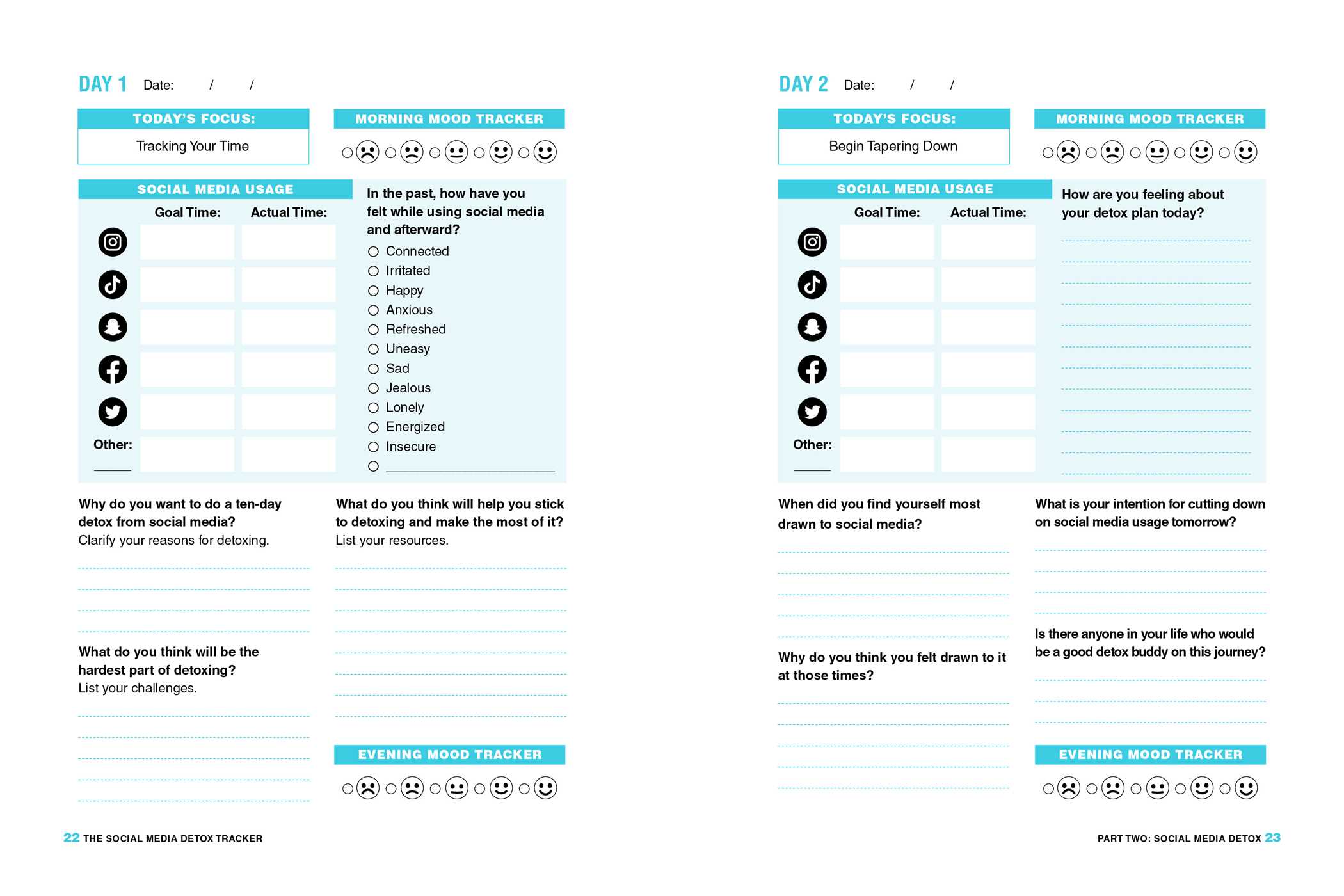 The Social Media Detox Tracker, A Journal to Stop Mindless Scrolling ...