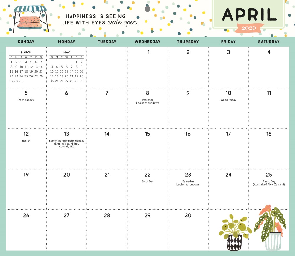 Go with the Flow : A Magnetic Monthly Calendar, Perfect for a Fridge ...