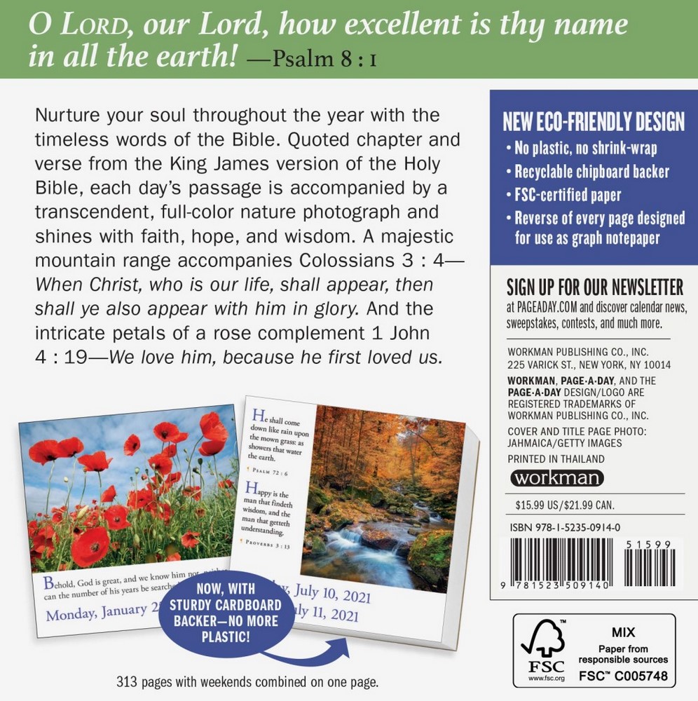 365 Bible Verses-A-Year - 2021 Daily Desk Calendar, Page-A-Day Calendar ...