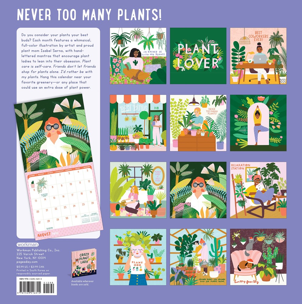 Plant Lady - 2023 Wall Calendar , More Plants, More Happiness by Isabel ...