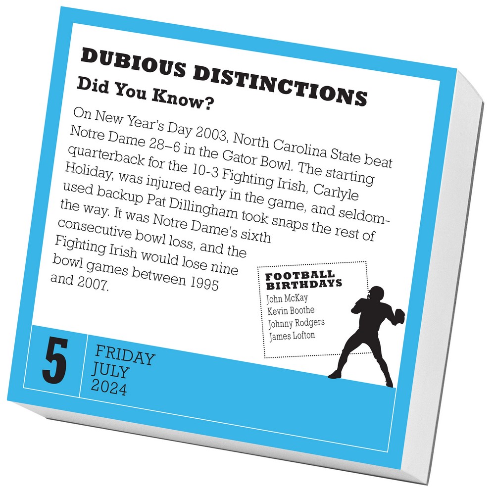 A Year of Football Trivia! - Page-A-Day Daily Desk Calendar 2024 ...