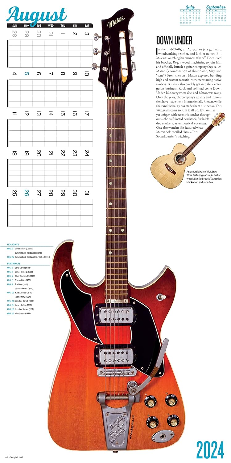 Guitars - 2024 Wall Calendar, A Year of Pure Mojo by David Schiller ...