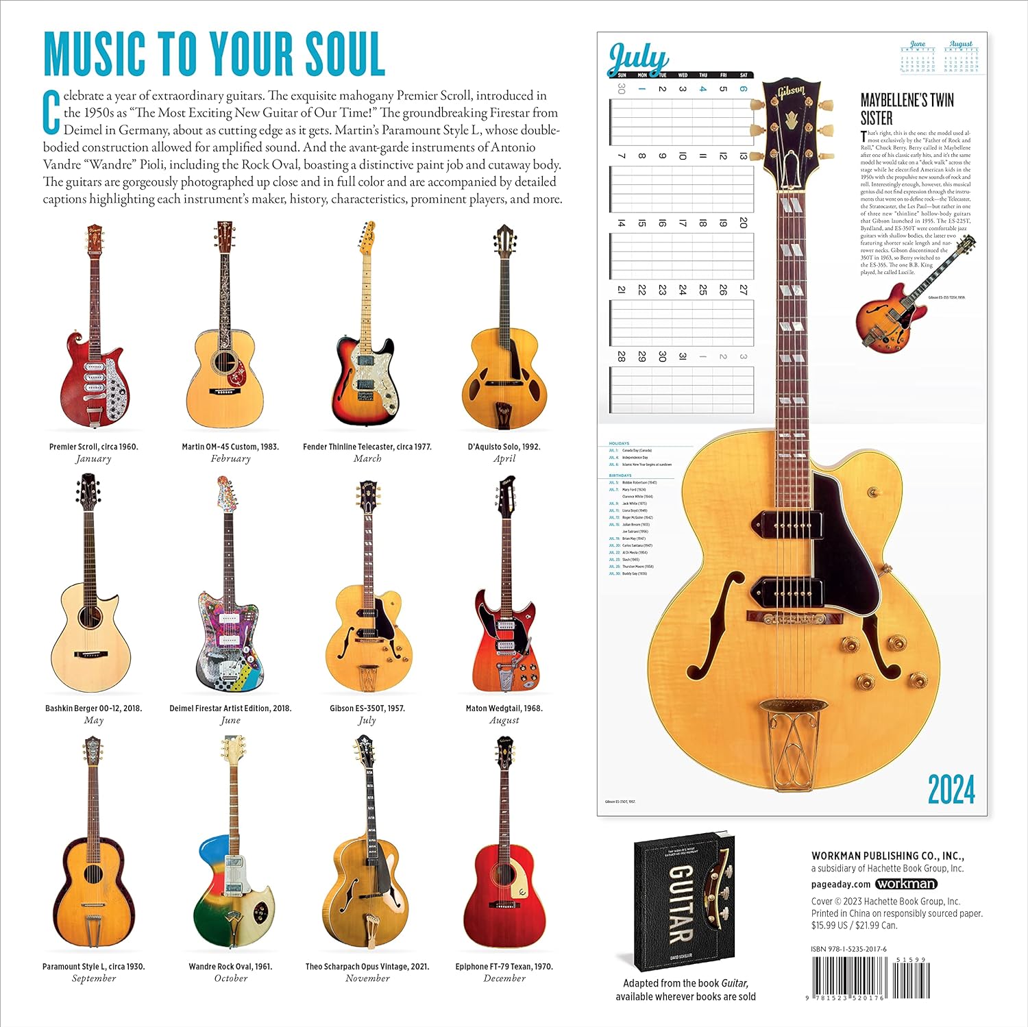 Guitars - 2024 Wall Calendar, A Year of Pure Mojo by David Schiller ...