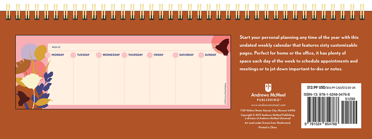 Posh- Undated Weekly Desk Planner, Desk Pad Undated Weekly Calendar by Andrews McMeel Publishing ...