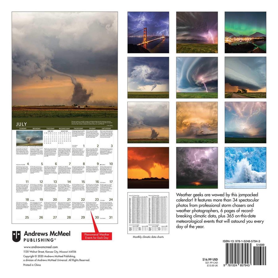 Weather Guide - 2021 Wall Calendar, With Phenomenal Weather Events! by ...