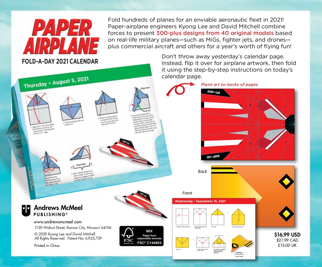 Paper Airplane - Fold-A-Day 2021 Desk Calendar by Kyong Lee ...