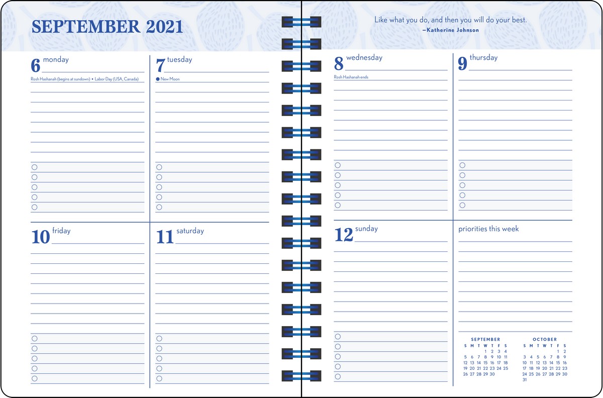 Posh: Deluxe Organizer - 17-Month 2021-2022 Monthly/Weekly Diary, Blue ...