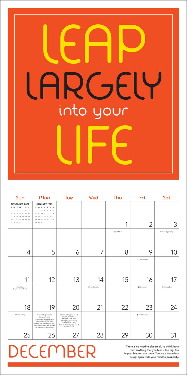 You Are a Badass - 2022 Wall Calendar, Monthly Inspiration and ...