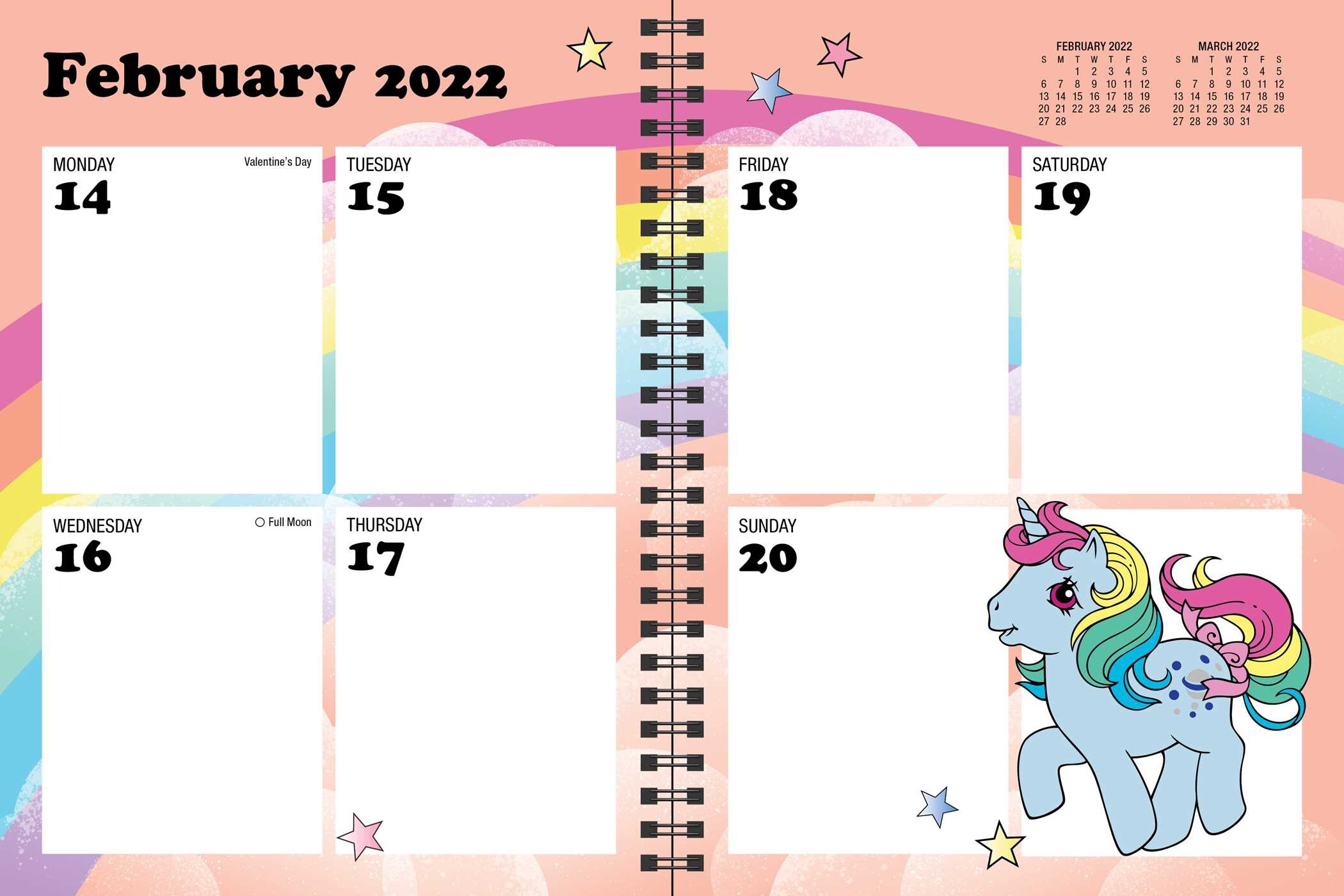 My Little Pony Retro 2022 Monthly/Weekly Planner Calendar by Hasbro ...