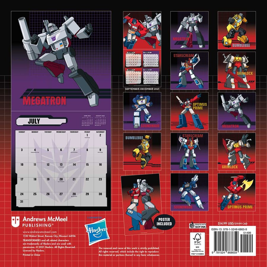 Transformers - 2022 Wall Calendar by Hasbro | 9781524868659 | Booktopia