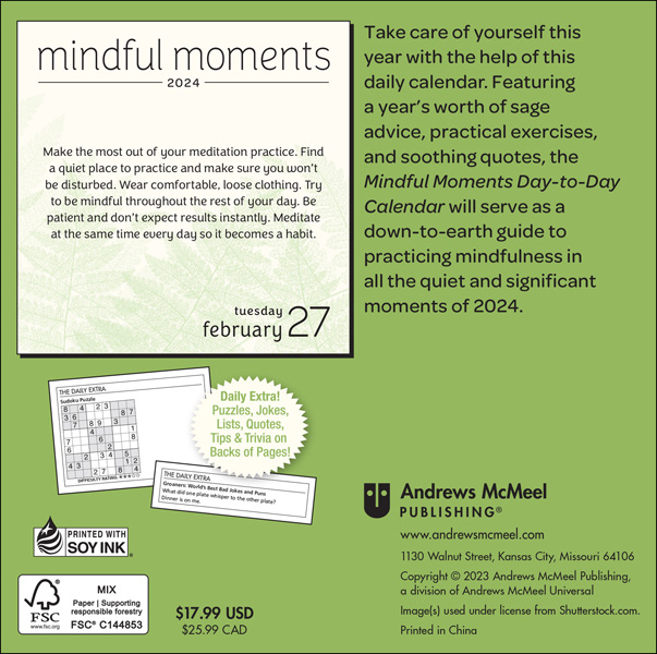 Mindful Moments 2024 Day-to-Day Calendar by Andrews McMeel Publishing ...