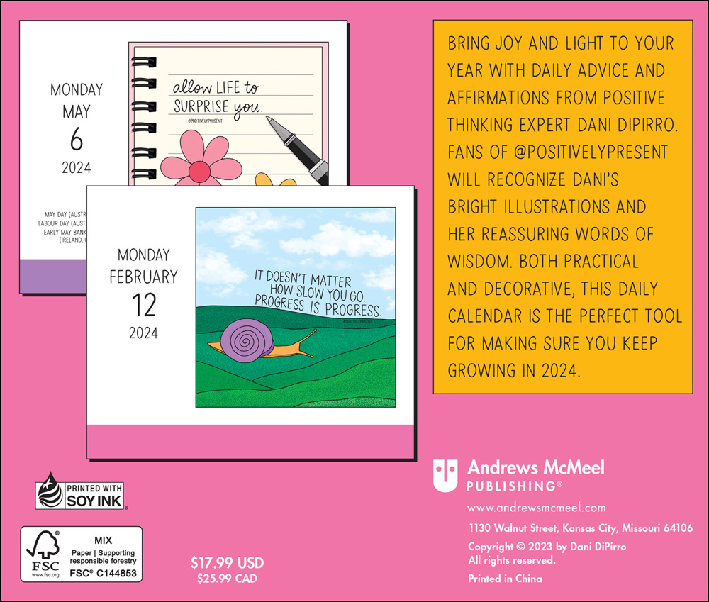 Positively Present - 2024 Daily Desk Calendar, Keep Growing Through It ...