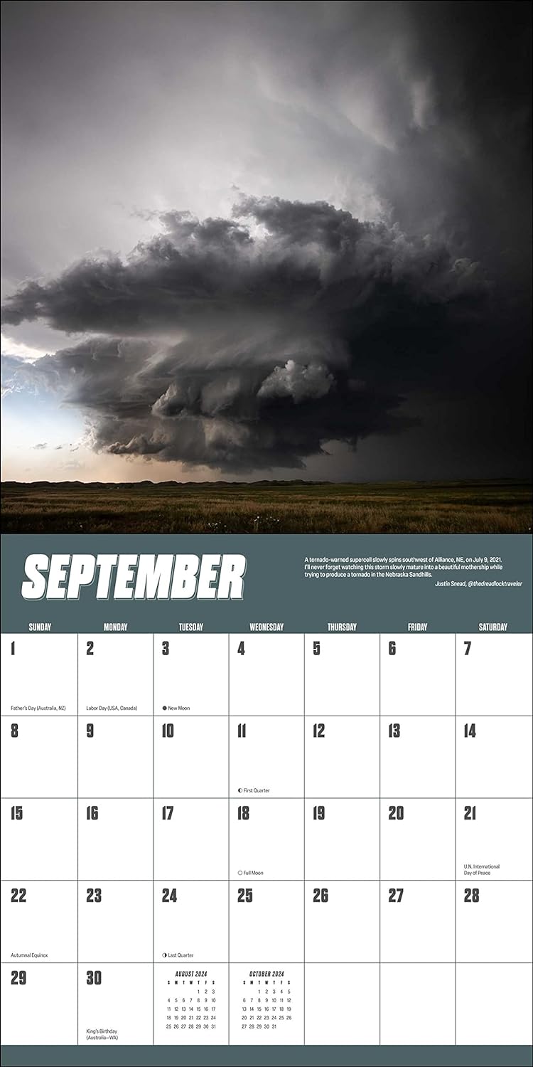 Storm Chasers 2024 Wall Calendar, The Year's Best Weather Photos-Chosen ...
