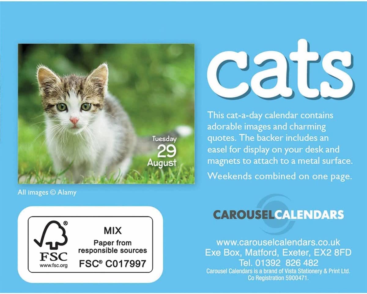 Cats - 2023 Mini Daily Desk Calendar by Carousel Calendars ...