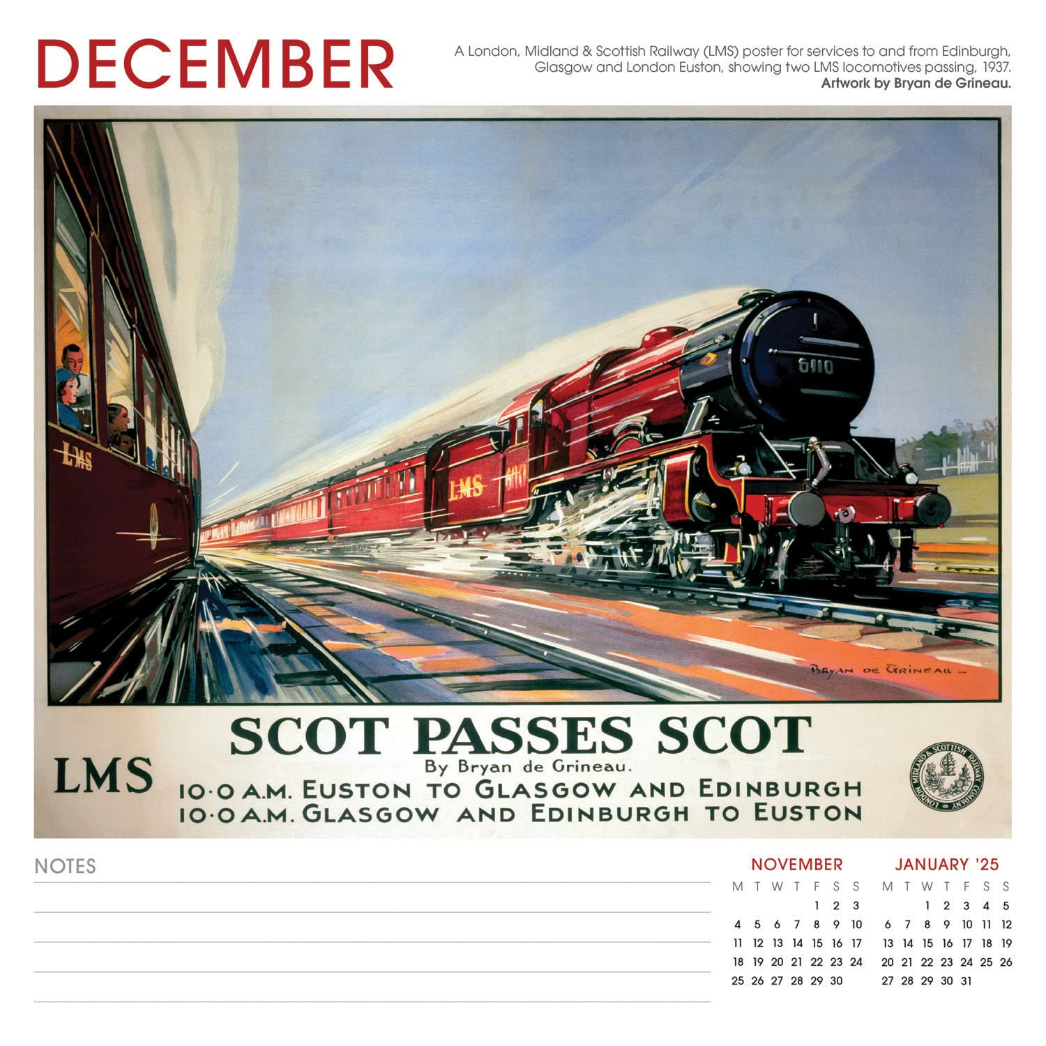 Railway Poster Art (National Rail Museum) - 2024 Wall Calendar by ...